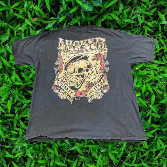 American Retro | Shirts | Retro Lucky 3 Skull Pipe Whiskey And Tears ...